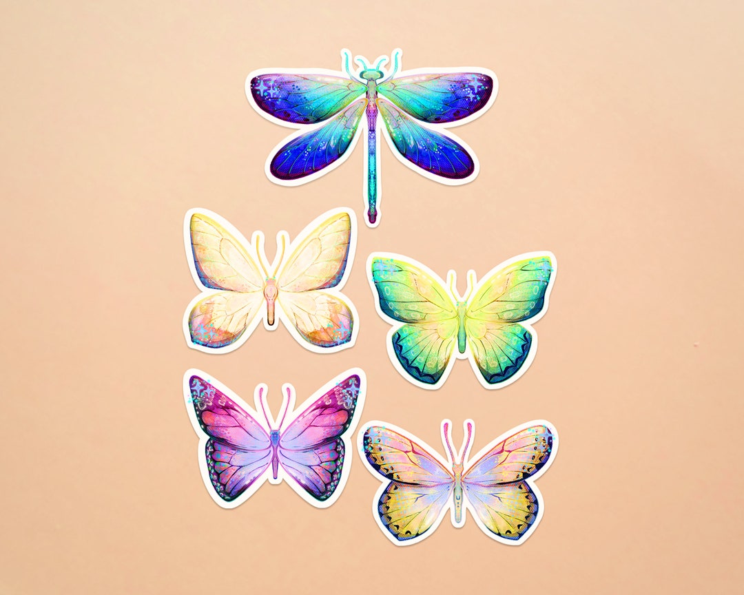 Butterfly Sticker Pack, Holographic Sticker Set, Vinyl Stickers, Laptop ...