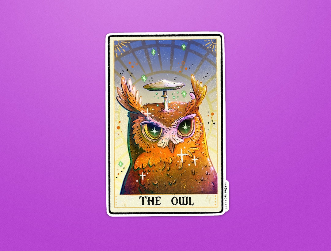 Owl Stickers Owl Gift Bird Stickers Earth Witch Laptop Sticker Vinyl ...