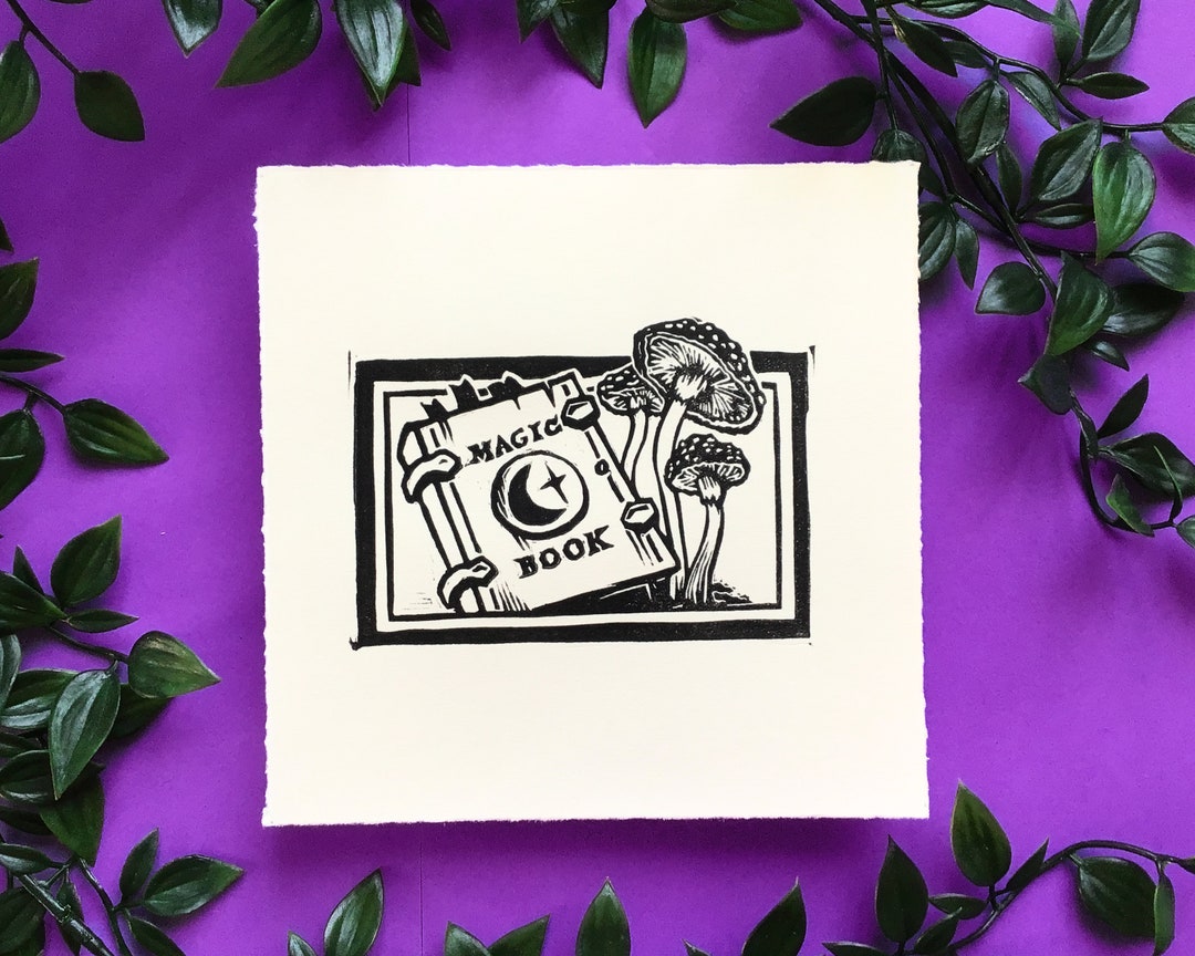 Witch Linocut Print Engraving Linocut Original Art Hand Printed Witchy ...
