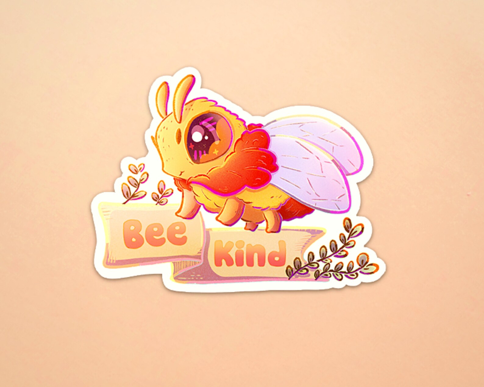 Cute Bee Sticker Bee Vinyl Sticker Illustrated Bee Art - Etsy