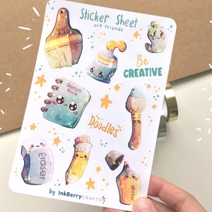 Sticker Sheet | Art Supplies Sticker Sheet, Teacher Sticker Sheet ...