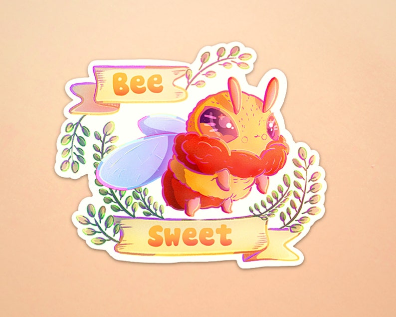 Cute Bee Sticker Bee Vinyl Sticker Illustrated Bee Art - Etsy
