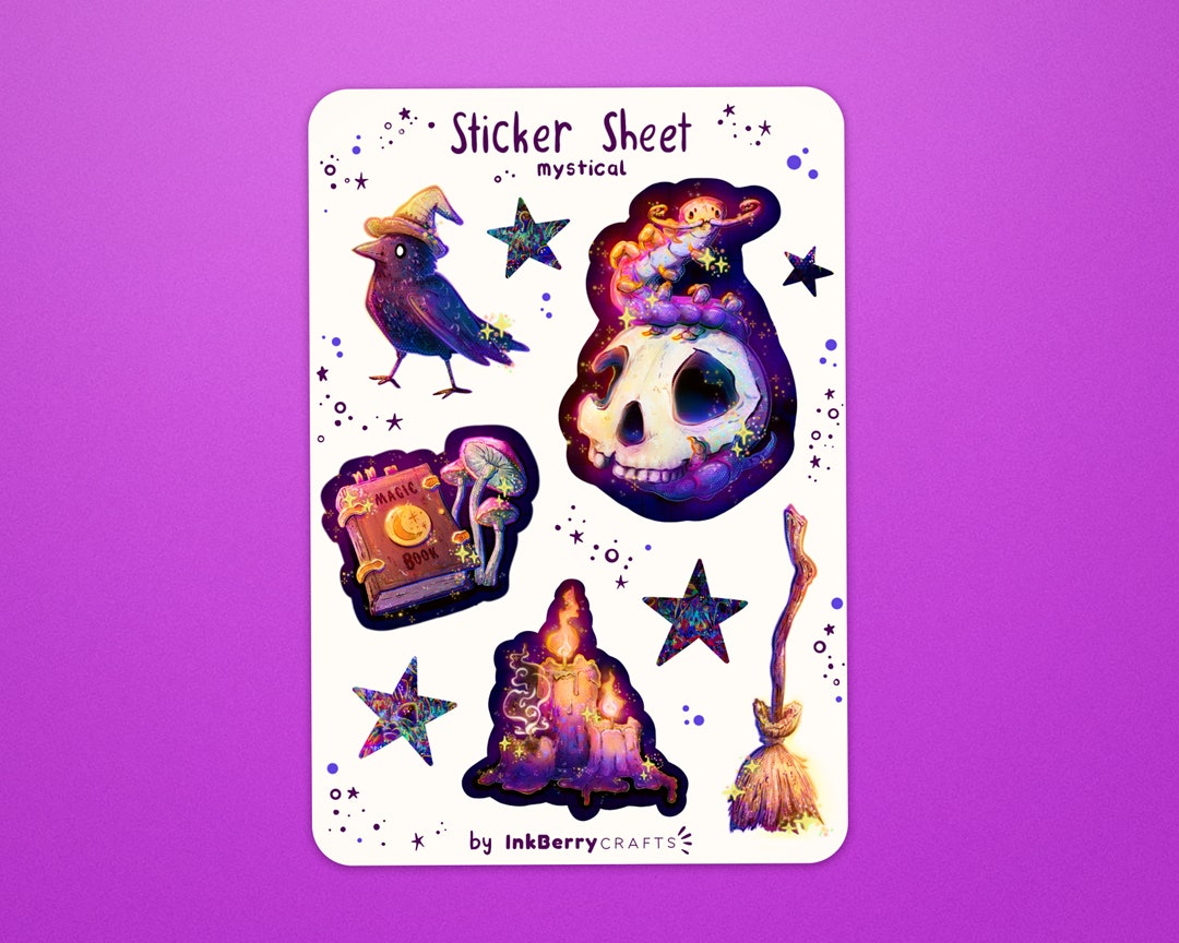 Sticker Sheet Witch Sticker Sheet, Glossy Sticker Sheet, Planner ...