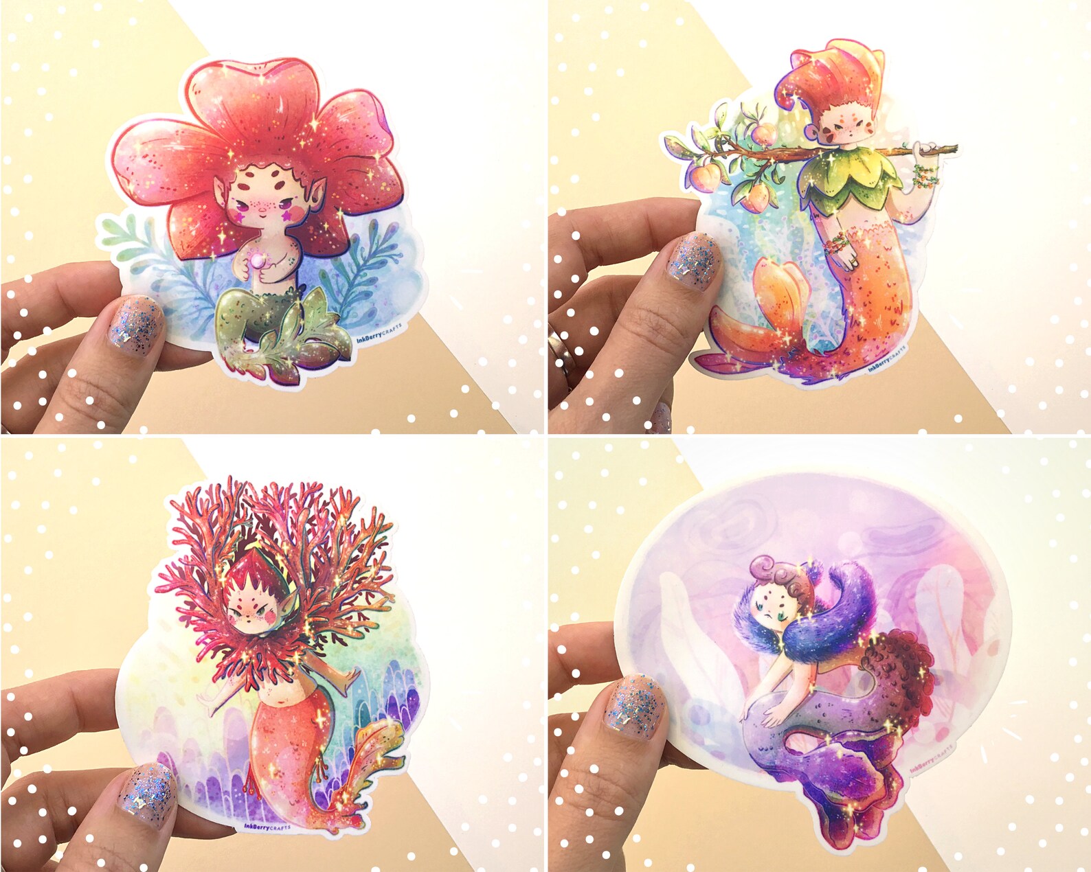 Floral Mermaid Summer Mermaid Mermaid Vinyl Stickers Laptop - Etsy