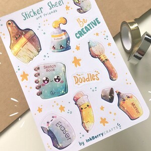 Sticker Sheet | Art Supplies Sticker Sheet, Teacher Sticker Sheet ...
