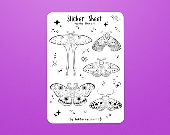 MOON Moth Planner Sticker Sheet - Etsy