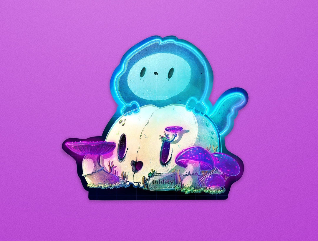 Ghost Sticker | Skull Sticker | Mushroom Sticker | Ghost Illustration ...
