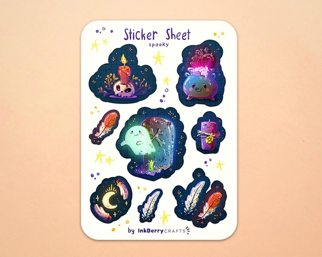 Sticker Sheet Spooky Stickers, Halloween Planner Stickers, Creepy Cute ...
