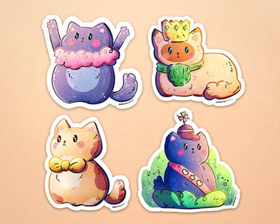 Cute Cat Stickers Kitten Stickers Cat Vinyl Stickers Vinyl - Etsy