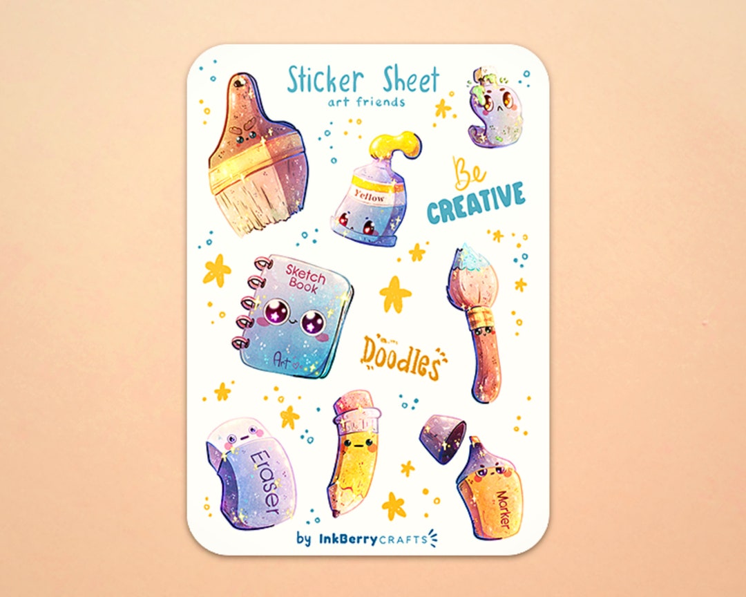 Sticker Sheet Art Supplies Sticker Sheet Glossy Sticker - Etsy
