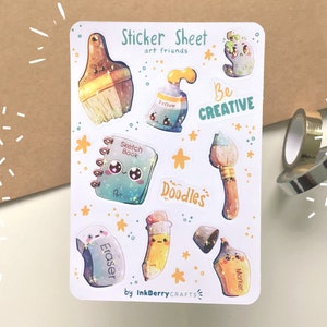 Sticker Sheet Art Supplies Sticker Sheet Glossy Sticker - Etsy