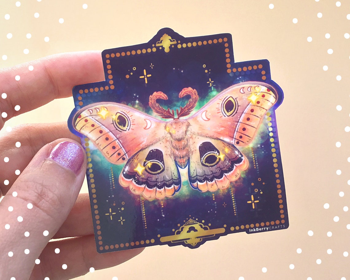 Moth Sticker Insect Sticker Moth Illustration Laptop | Etsy