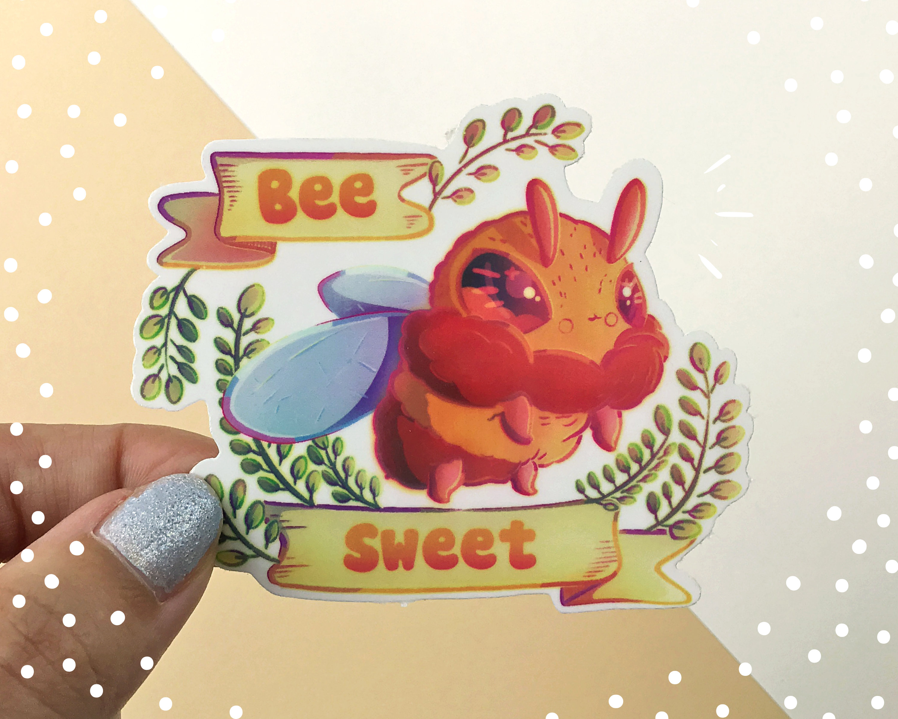 Cute Bee Sticker Bee Vinyl Sticker Illustrated Bee Art | Etsy