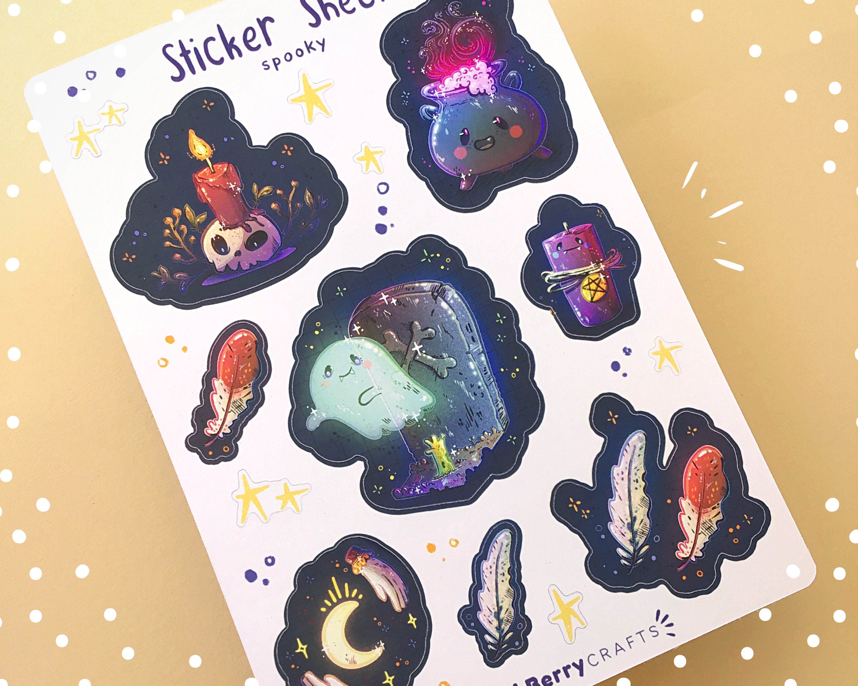 Sticker Sheet Spooky Stickers Halloween Planner Stickers | Etsy