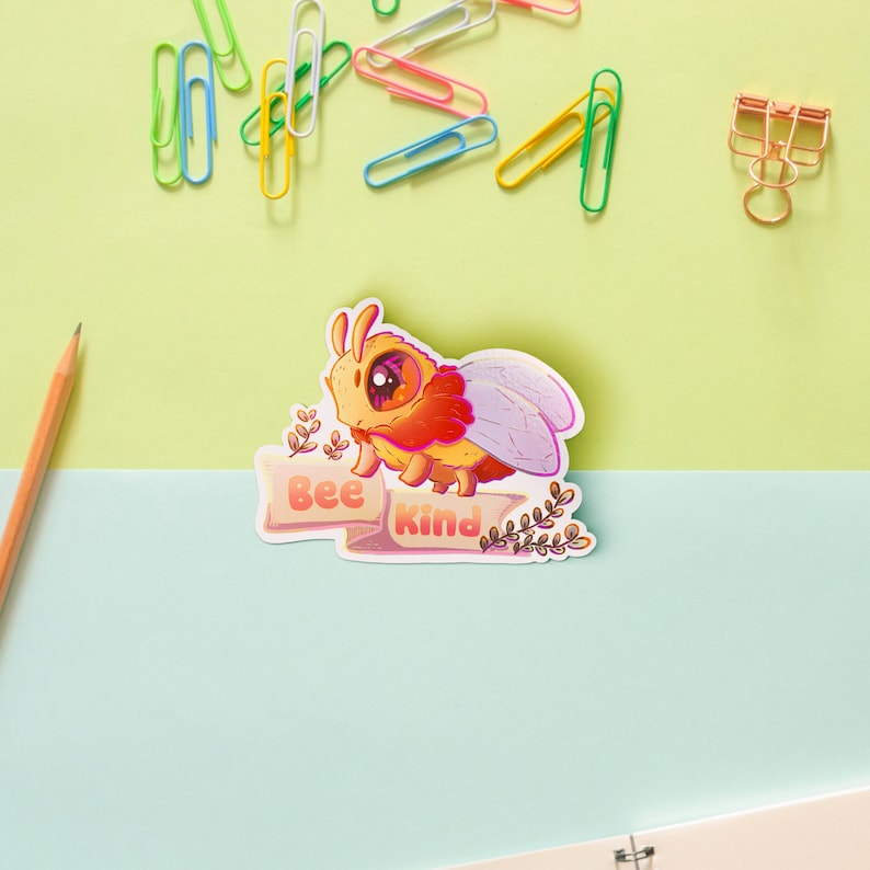 Cute Bee Sticker Bee Vinyl Sticker Illustrated Bee Art | Etsy