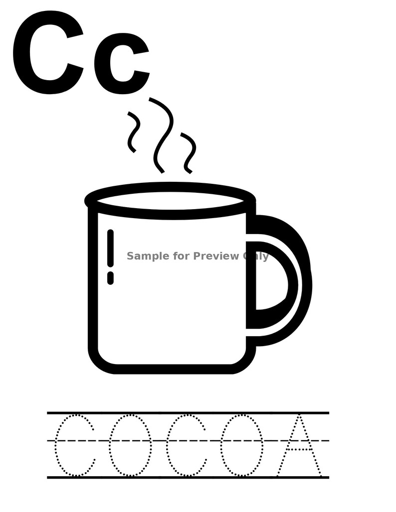 Alphabet Tracing Worksheets With Illustrations A-Z - Educational ...