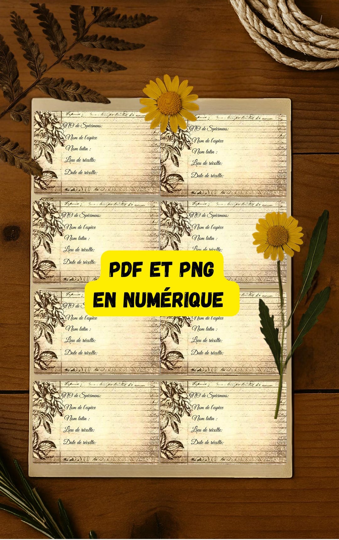 Vintage Herbarium Labels to Print – Plant Identification Sheets ...