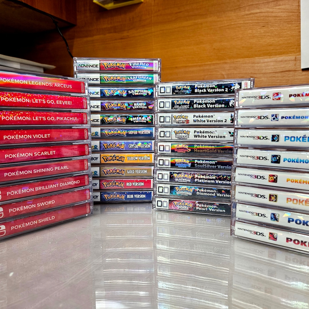 Complete Set Pkmn Game Cases W/ Color Matched Inserts (holographic ...