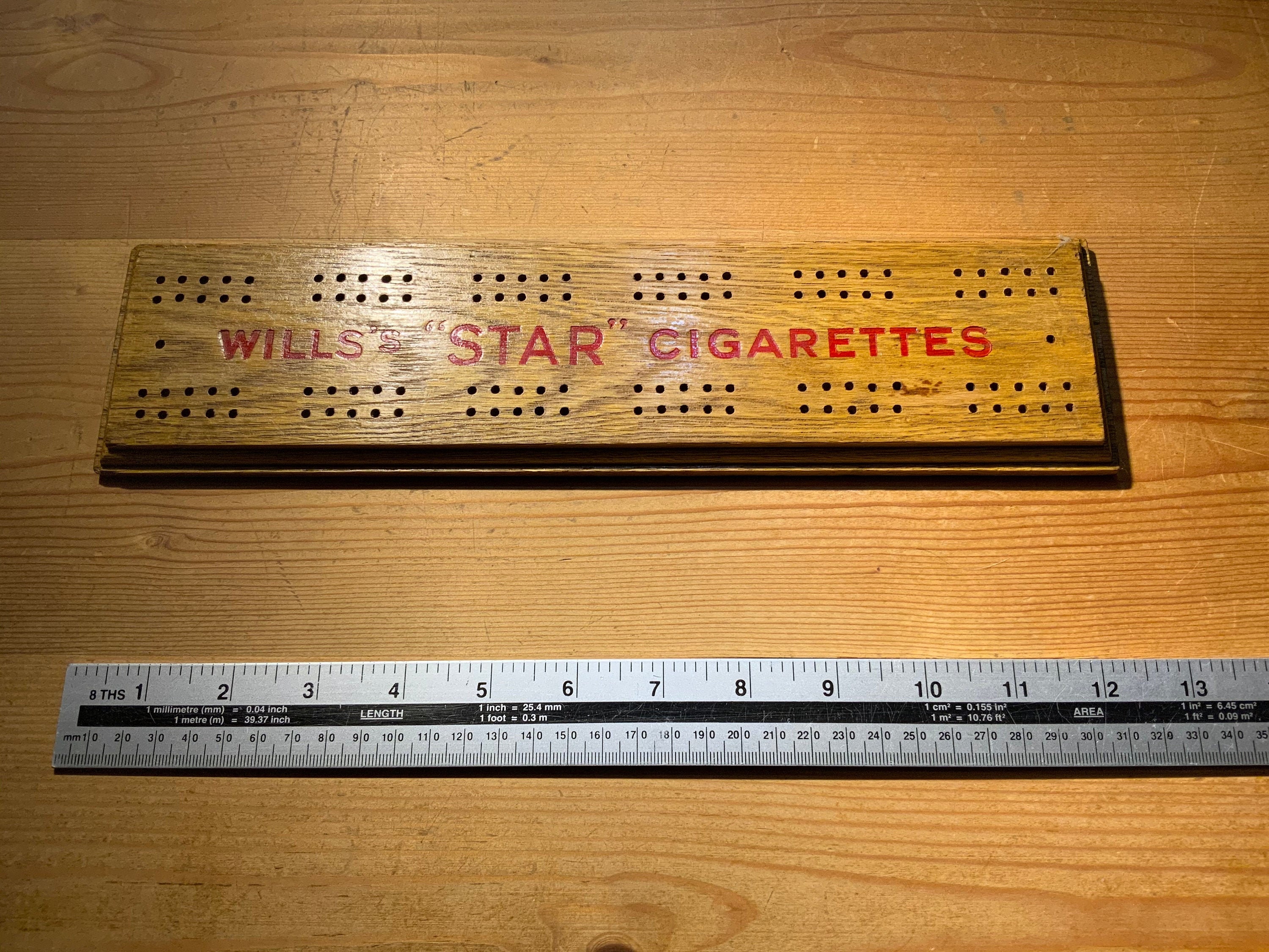 Wills Star Cigarettes Wooden Cribbage Board Pub Ephemera - Etsy UK