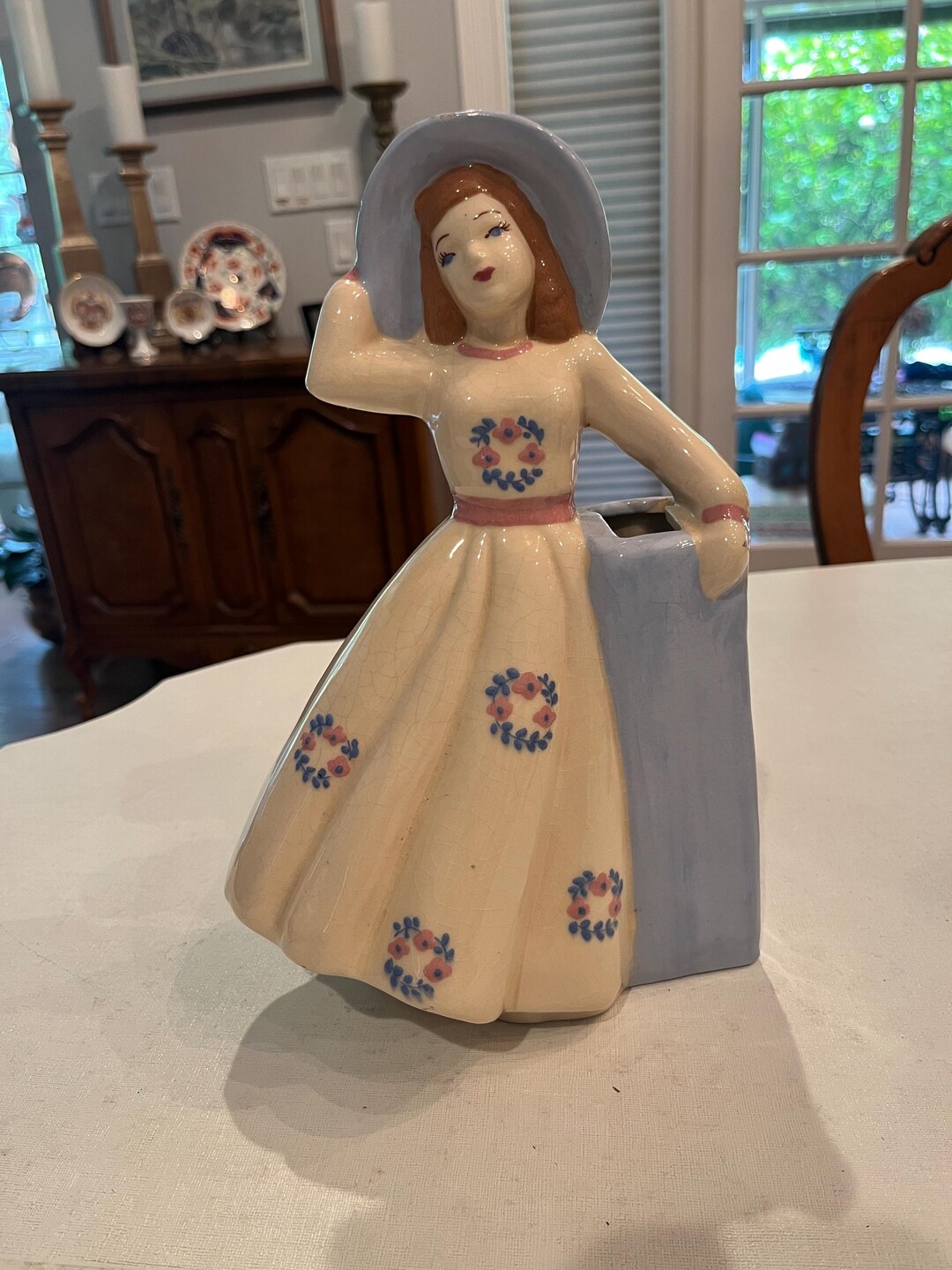 Vintage Weil Ware California Pottery Cream and Blue Floral Belle ...