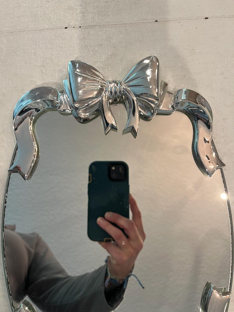 Vintage Silver Bow Vanity Mirror. Totally Twee Vibes. - Etsy