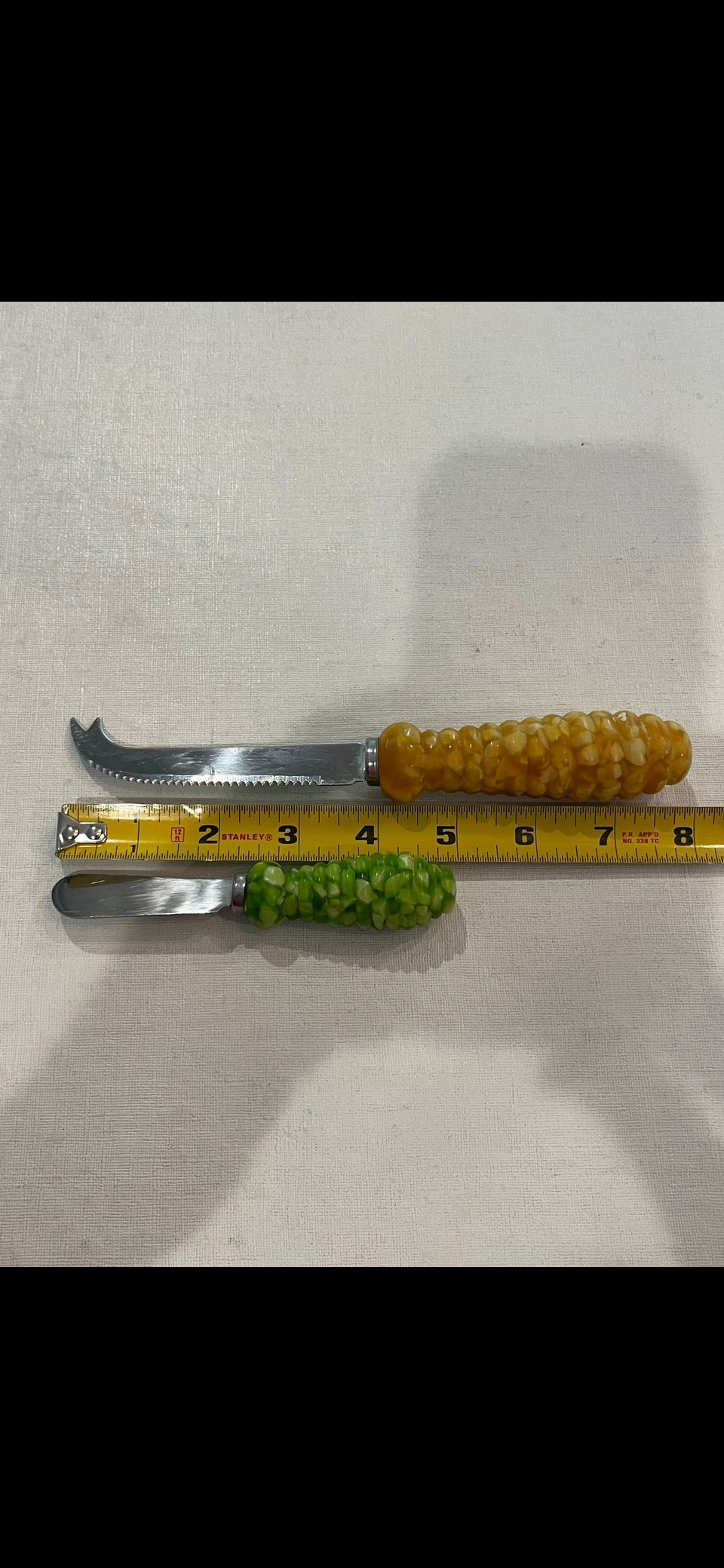 Vintage corn Vomit Jelly Handled Cheese Serving Knife Set. MCM Style ...