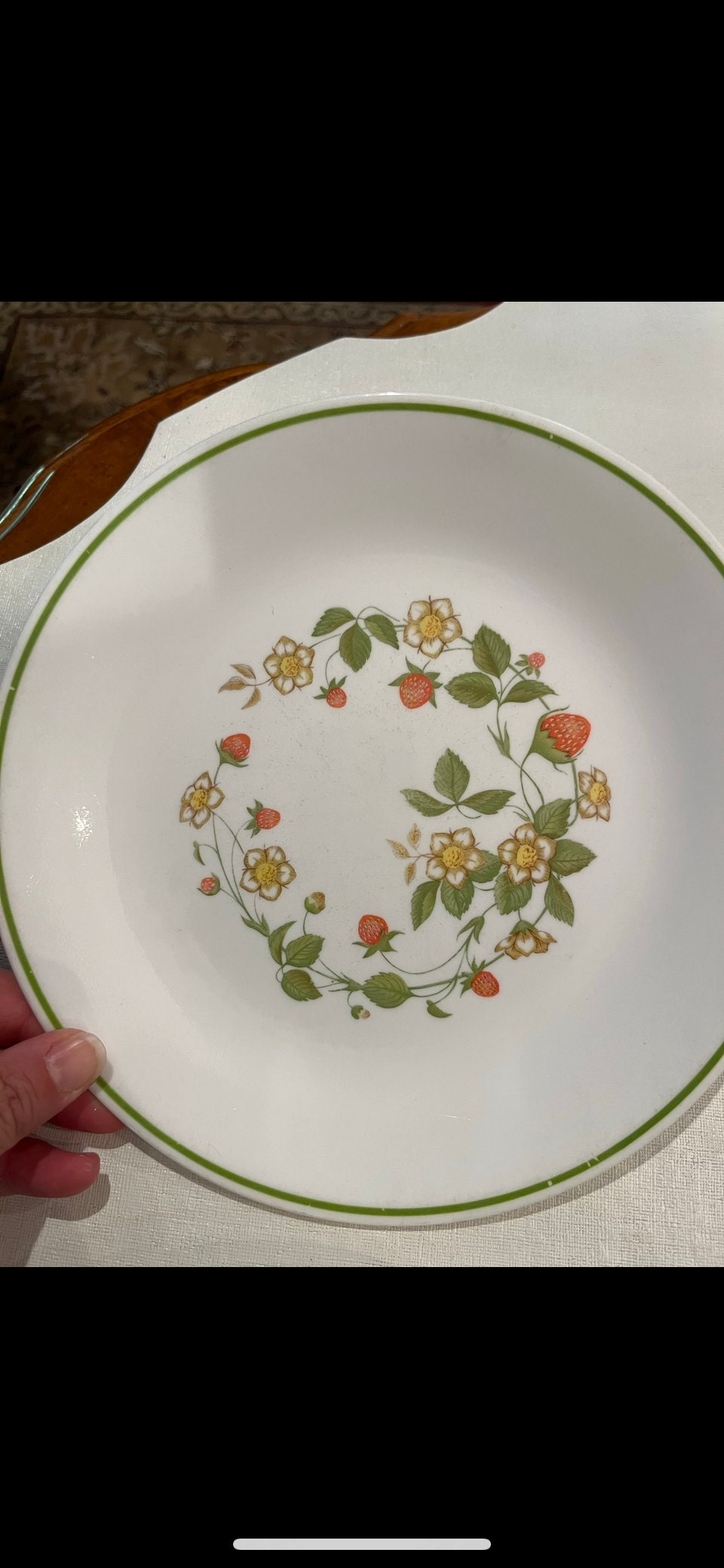 Vintage Corelle Strawberry Blossom Plant Plate Set. Set of 6. so Sweet ...