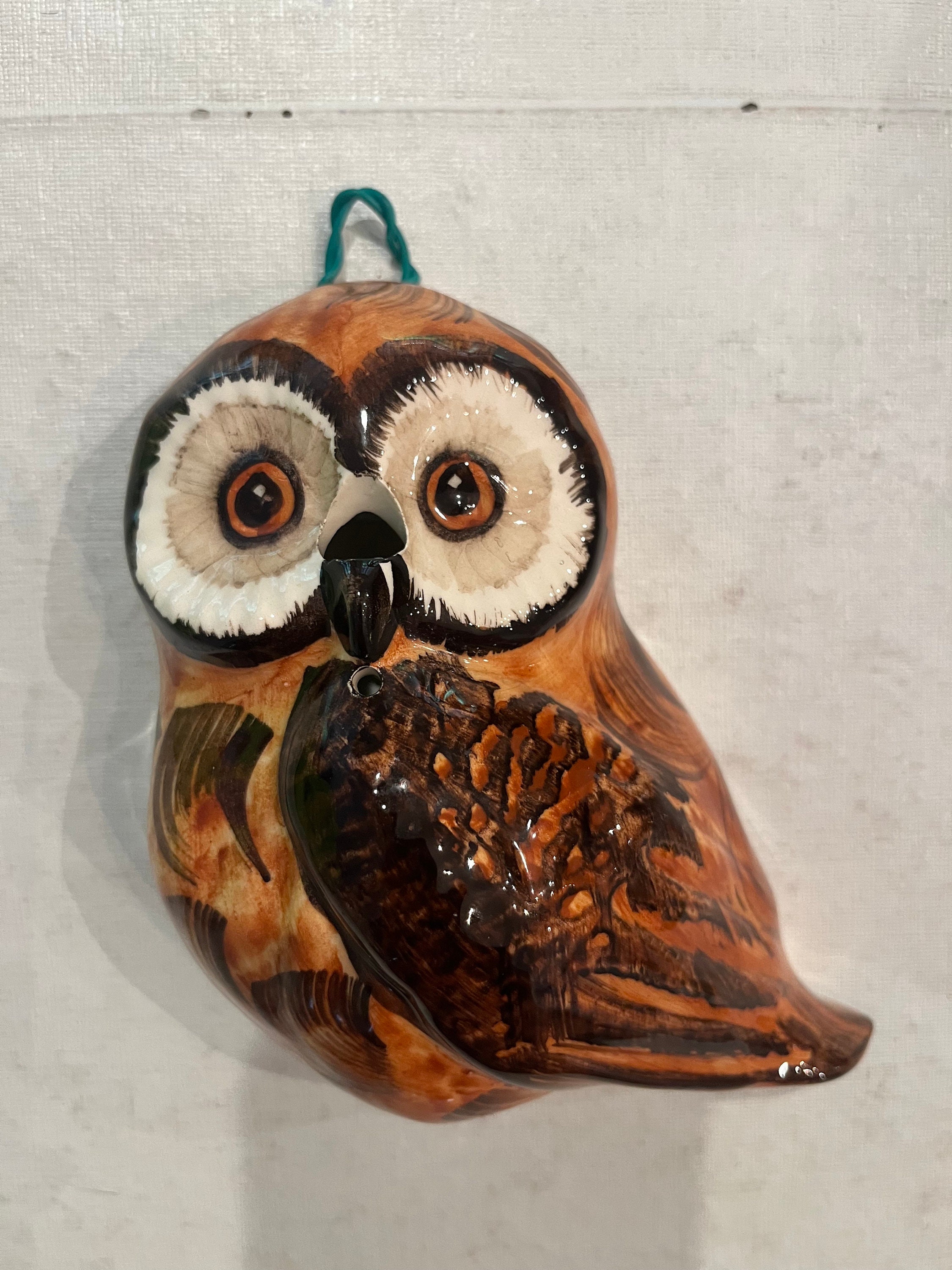 Vintage Babbacombe Ceramic String Holder Owl. Hand Painted. Wall ...