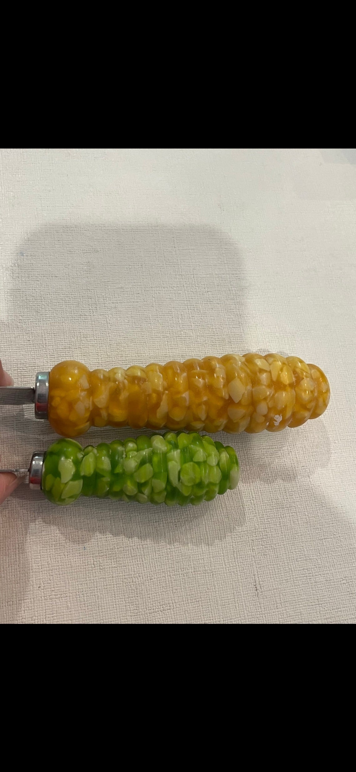 Vintage corn Vomit Jelly Handled Cheese Serving Knife Set. MCM Style ...