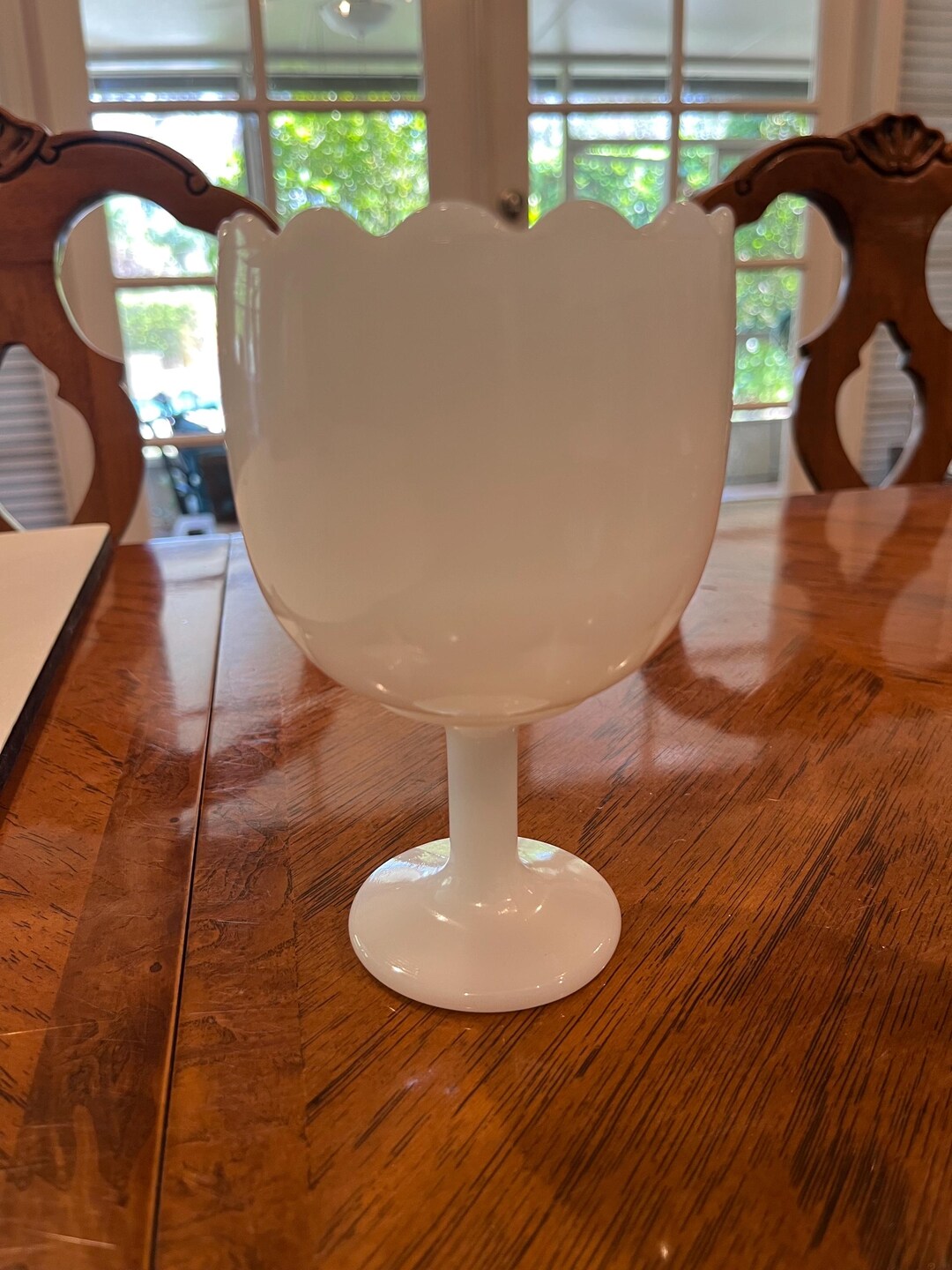 Vintage Milk Glass Chalice Style Scalloped Goblet. Makes a Great ...