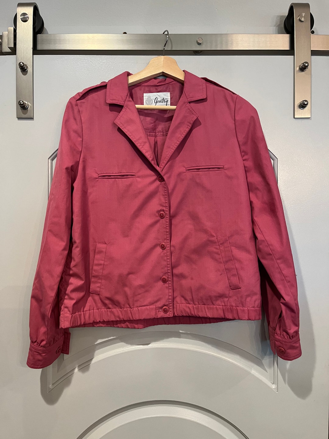 Vintage Gentry Raspberry Pink Members Only Style Lightweight Jacket ...