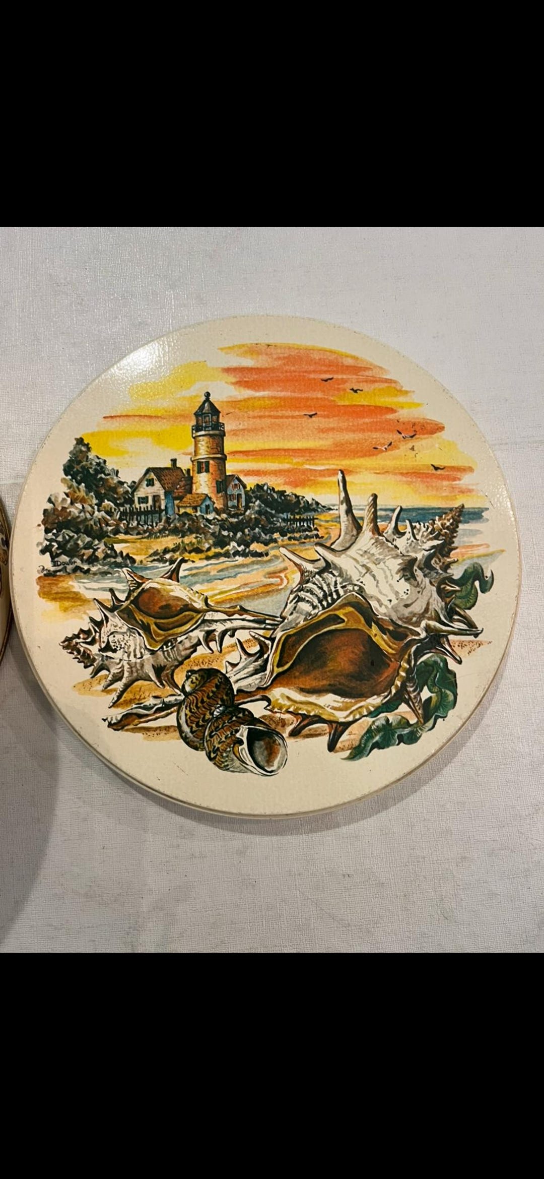 Vintage 70s/ 60s Coastal Nautical Lighthouse Round Tin. so Retro! - Etsy
