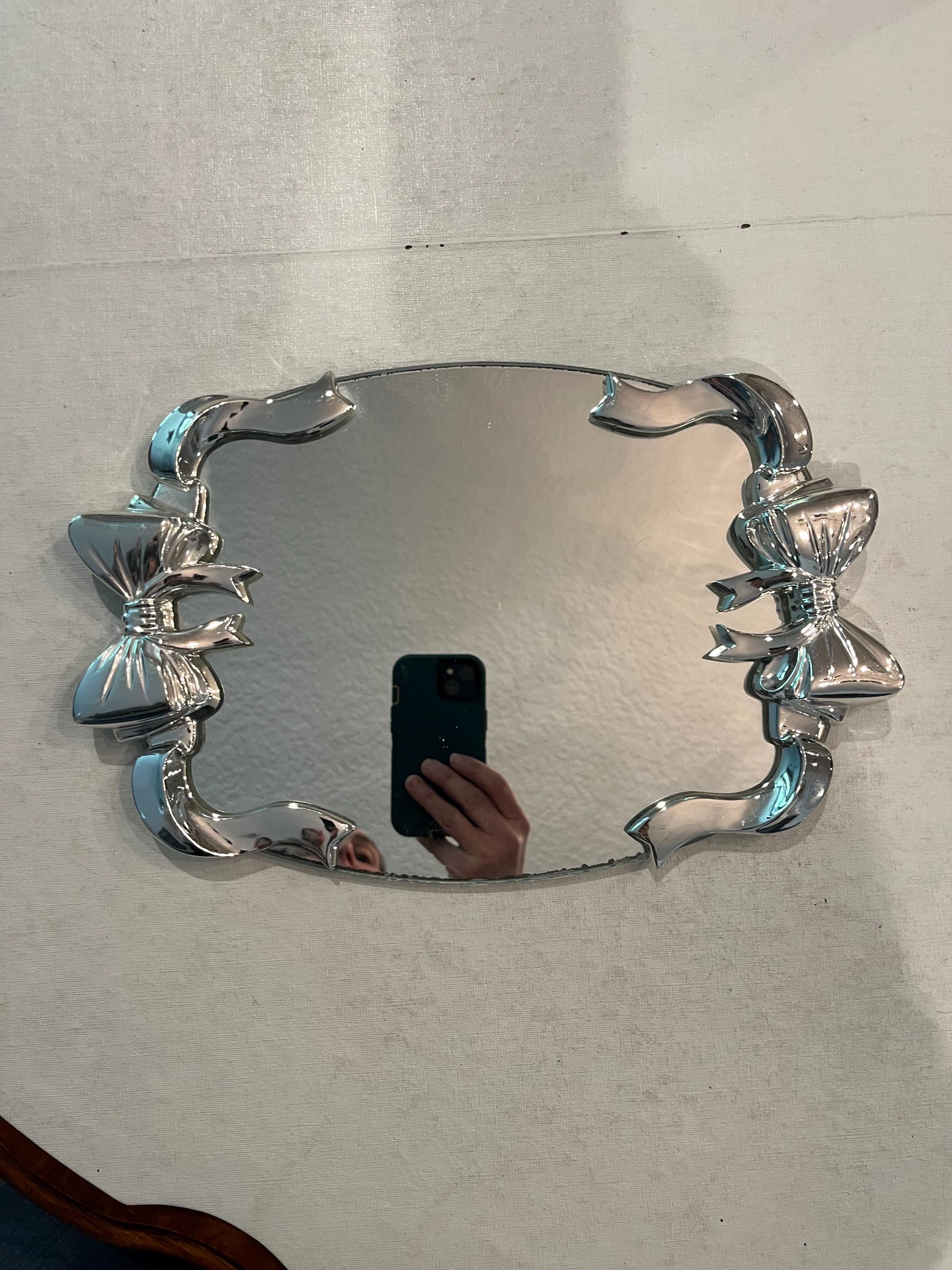 Vintage Silver Bow Vanity Mirror. Totally Twee Vibes. - Etsy