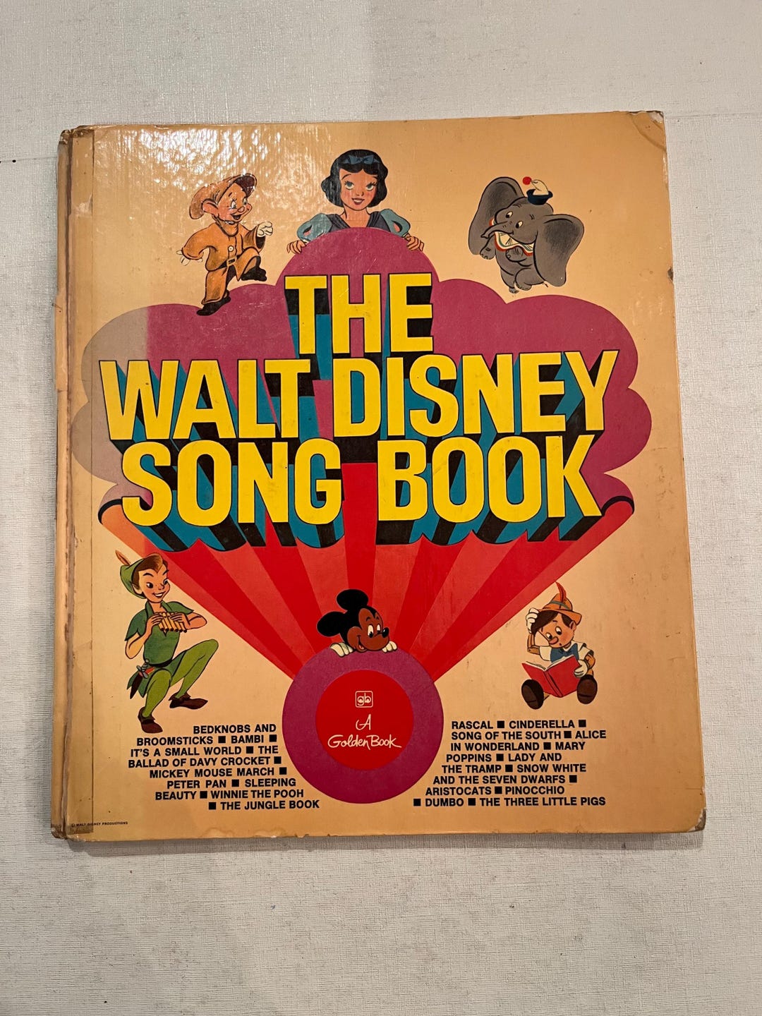 Vintage Walt Disney Music Song Book. Lyrics and Note Music. Hardback ...