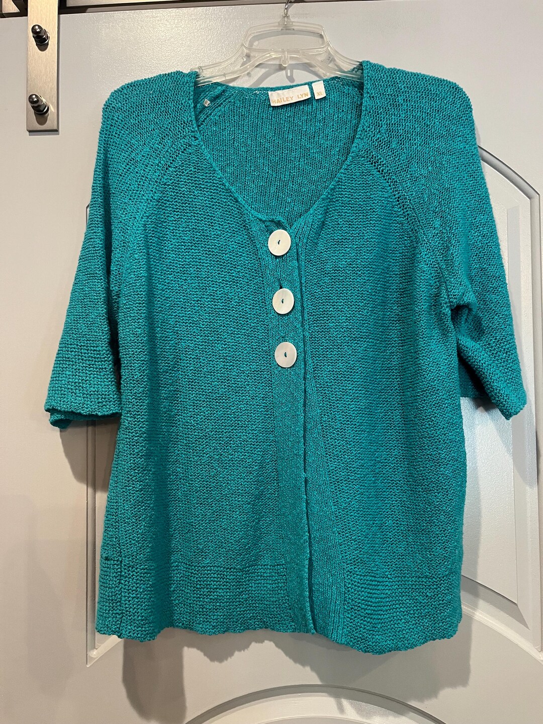 Vintage Turquoise Knit Mod Style Long Short Sleeve Swing Sweater. - Etsy