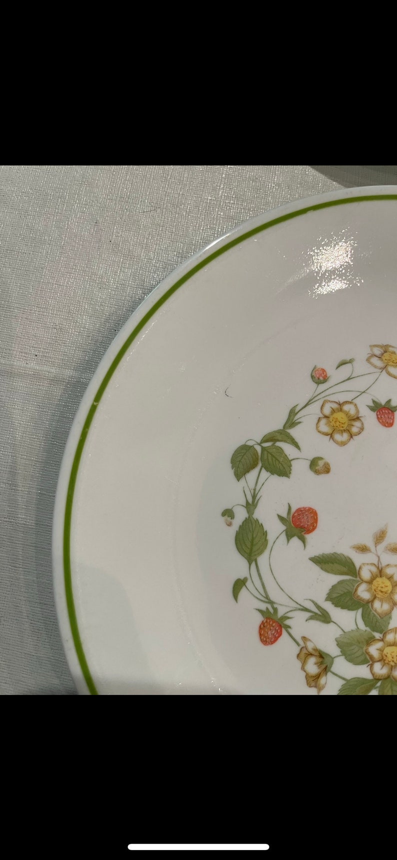 Vintage Corelle Strawberry Blossom Plant Plate Set. Set of 6. so Sweet ...