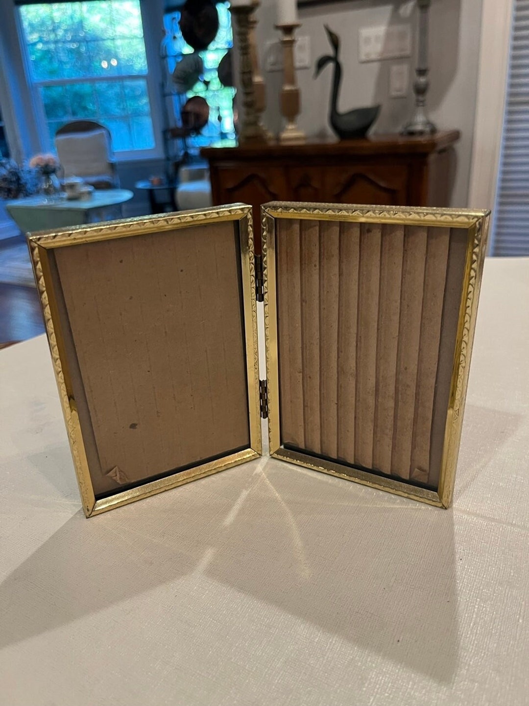 Vintage Engraved Brass Hinged Double 3 1/2 X5 Frames. EUC - Etsy