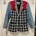 Vintage Denim/ Plaid Patchwork Style Blazer. Amazing True - Etsy