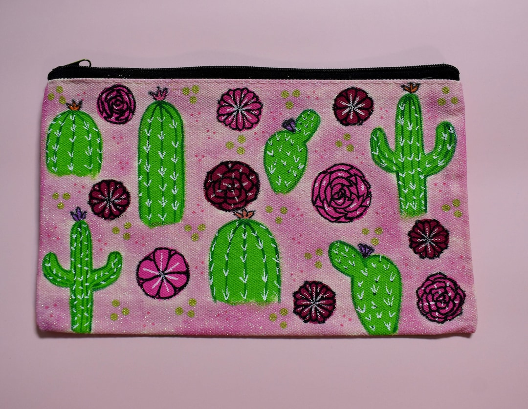 Pink Glitter Cactus With Wild Flowers - Etsy