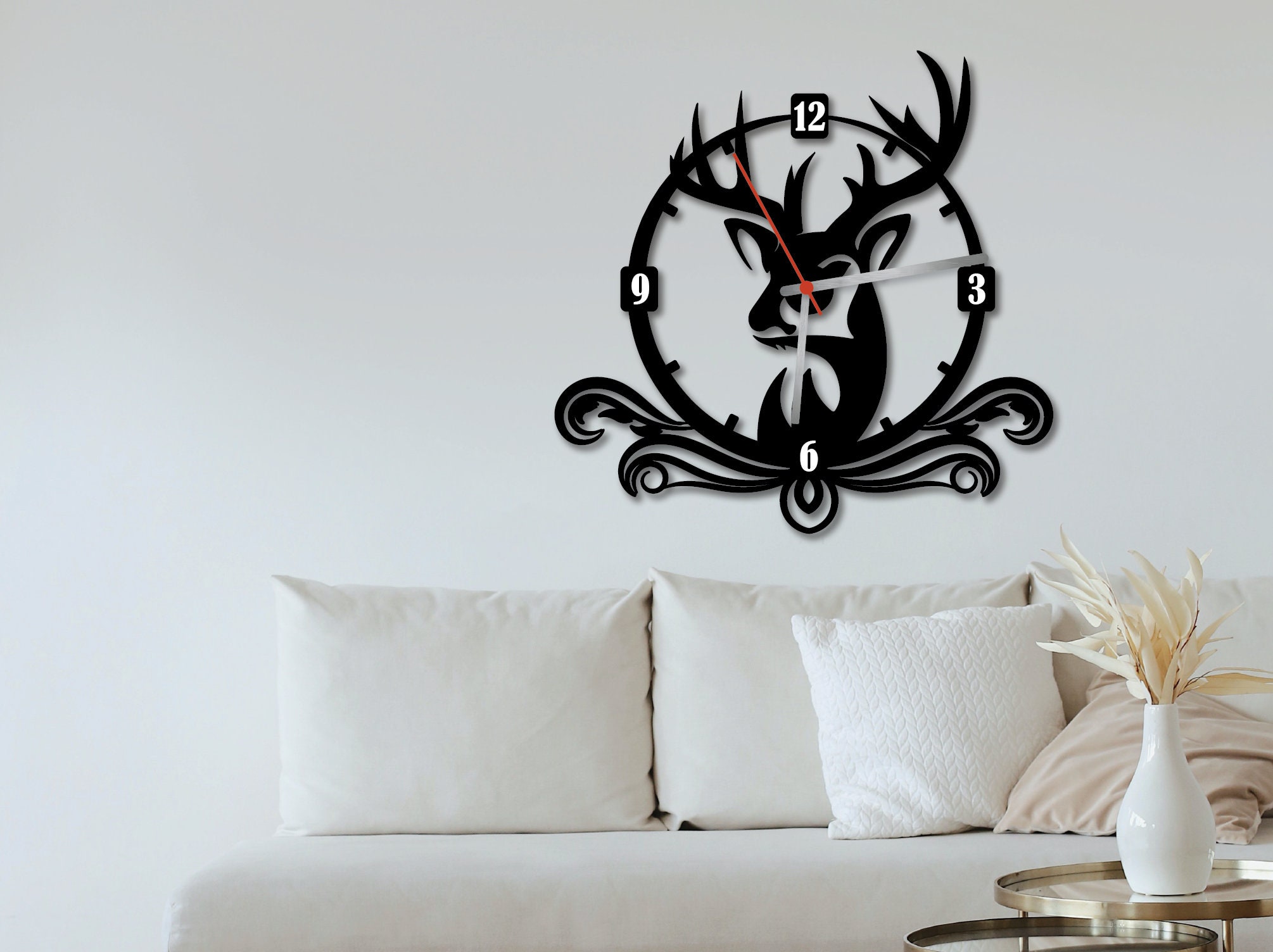 Deer Clock Wall | Laser Cut File | PDF File for Laser Machine | Instant ...