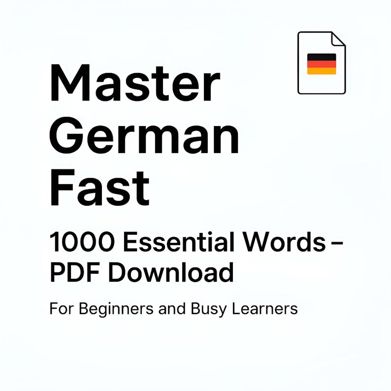1000 Most Common German Words – Frequency Vocabulary PDF | Essential ...