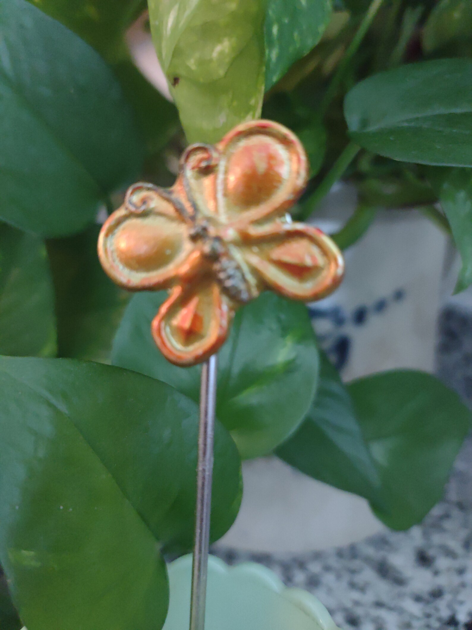 Flowers & Butterfly Pewter Plant Stakes in Vibrant Colors - Etsy