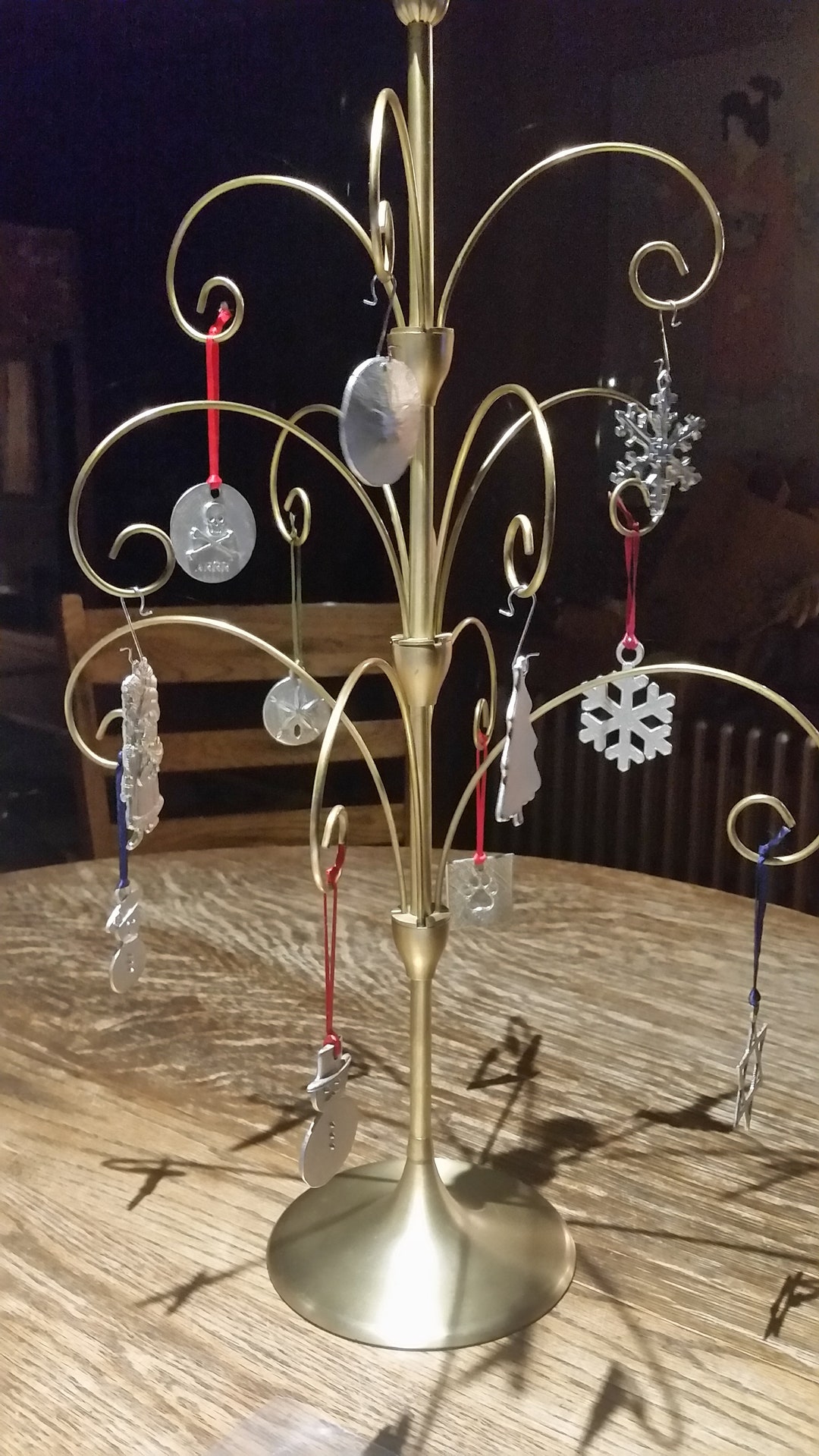 Tree Ornaments Snowflakes & Saint Nicholas Pewter Over 2" Tall - Etsy