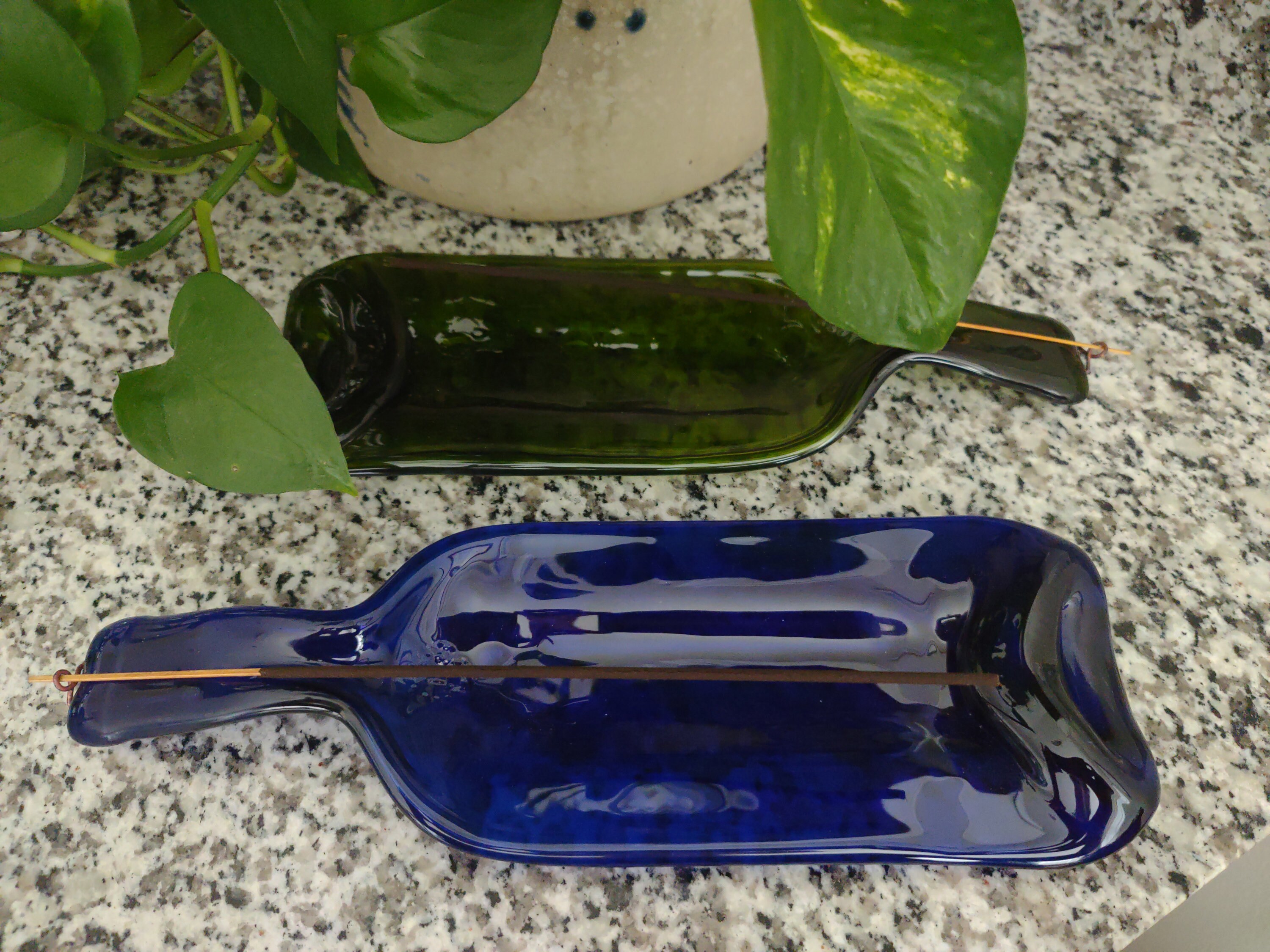 Incense Burner Fused Glass Wine/water Bottle - Etsy