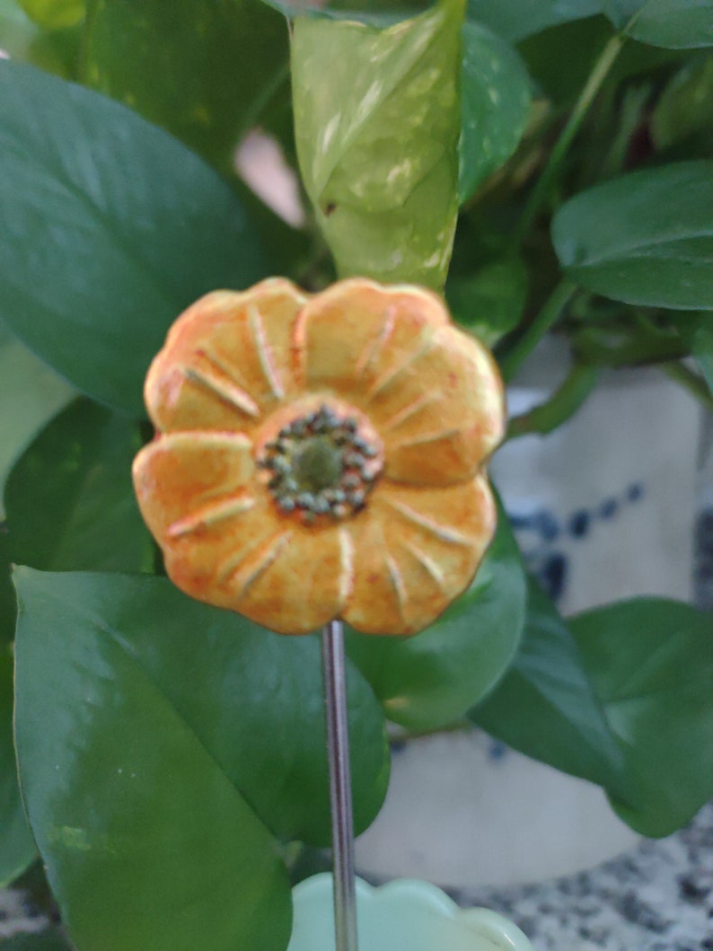 Flowers & Butterfly Pewter Plant Stakes in Vibrant Colors - Etsy
