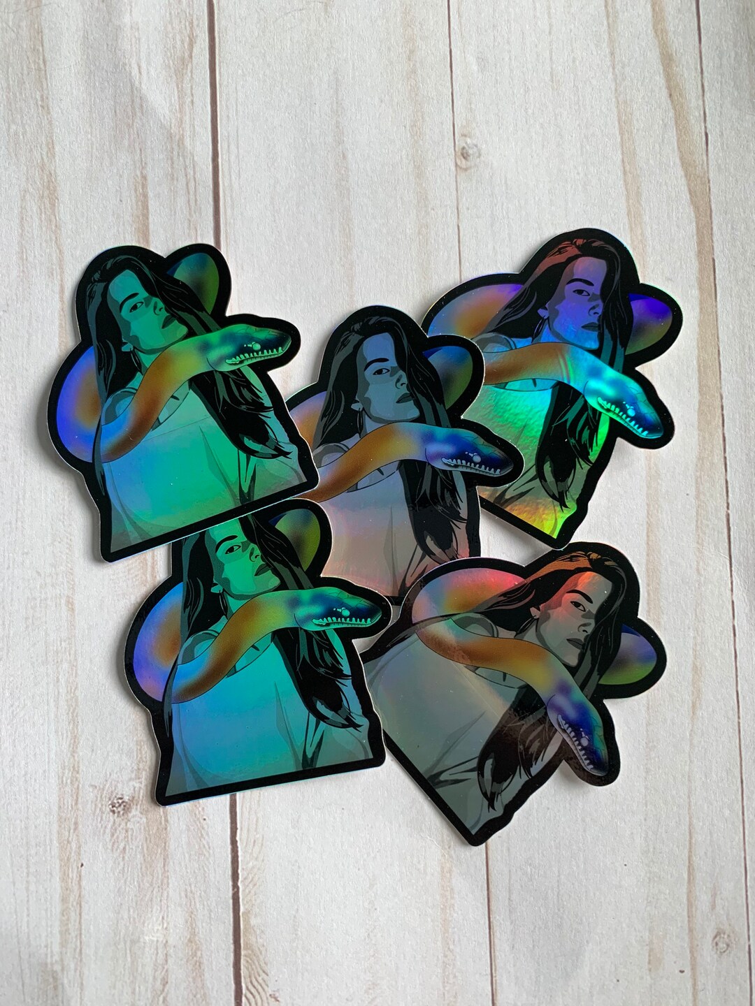 White Lipped Python Rainbow Holographic Stickers - Etsy
