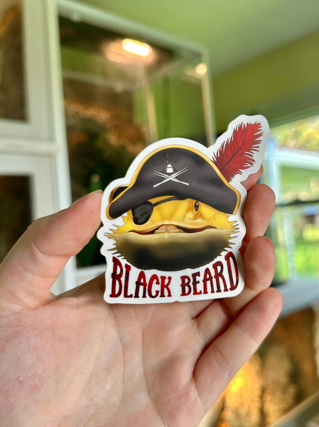 Bearded Dragon Blackbeard Pirate Matte Sticker - Etsy
