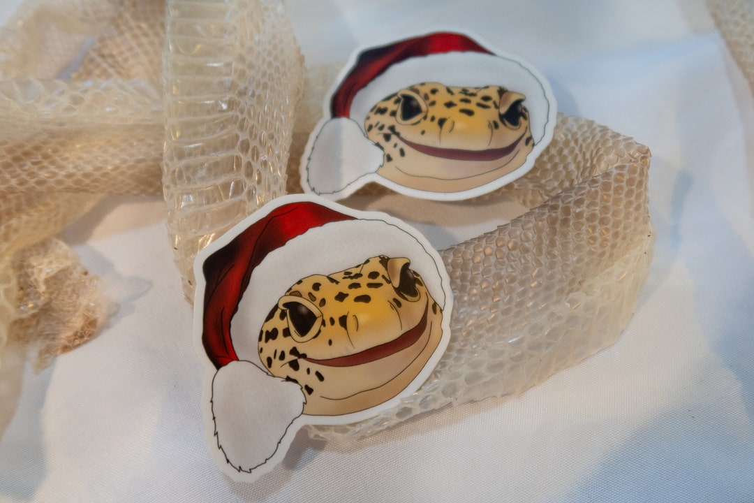 Santa Hat Leopard Gecko Christmas Stickers - Etsy