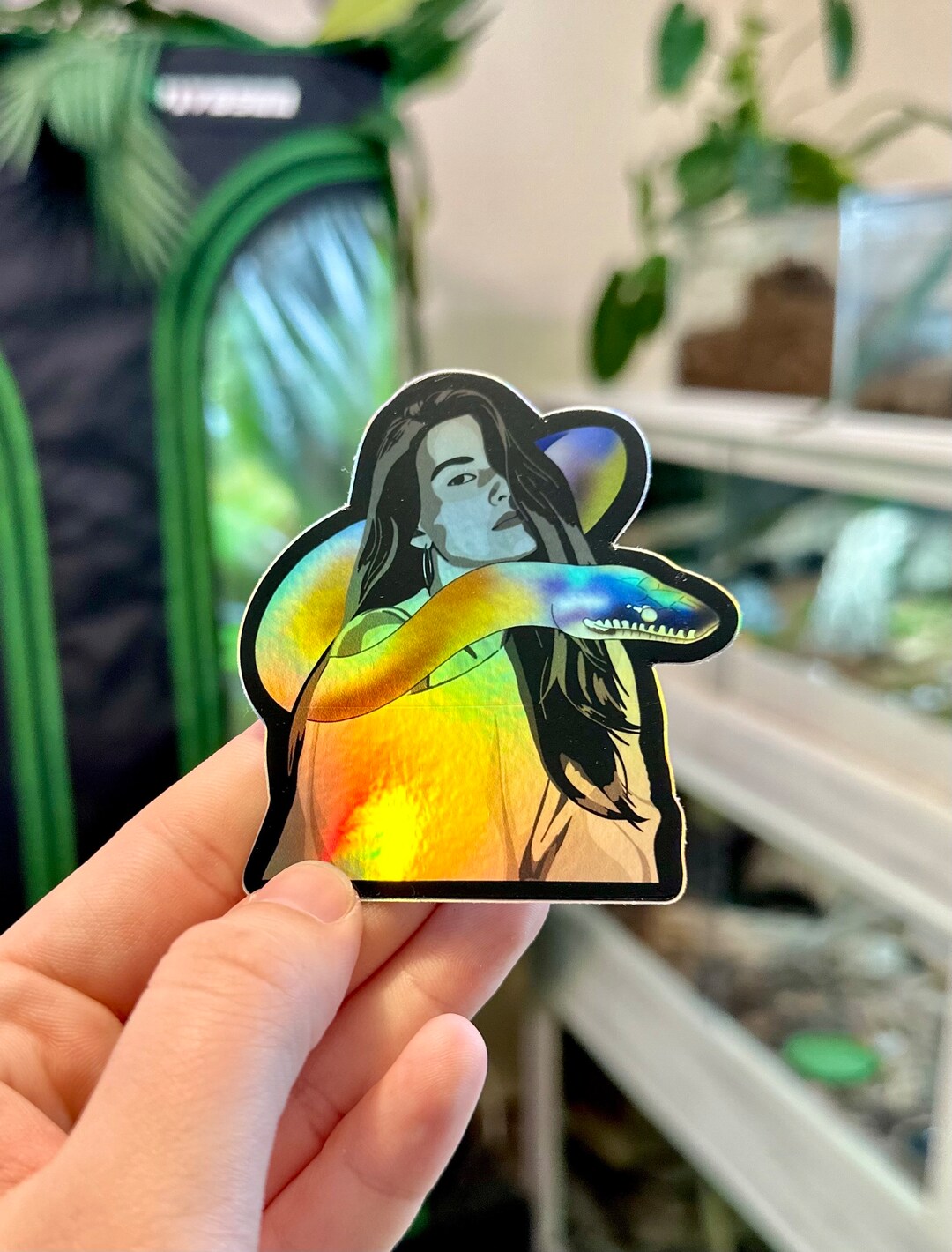 White Lipped Python Rainbow Holographic Stickers - Etsy