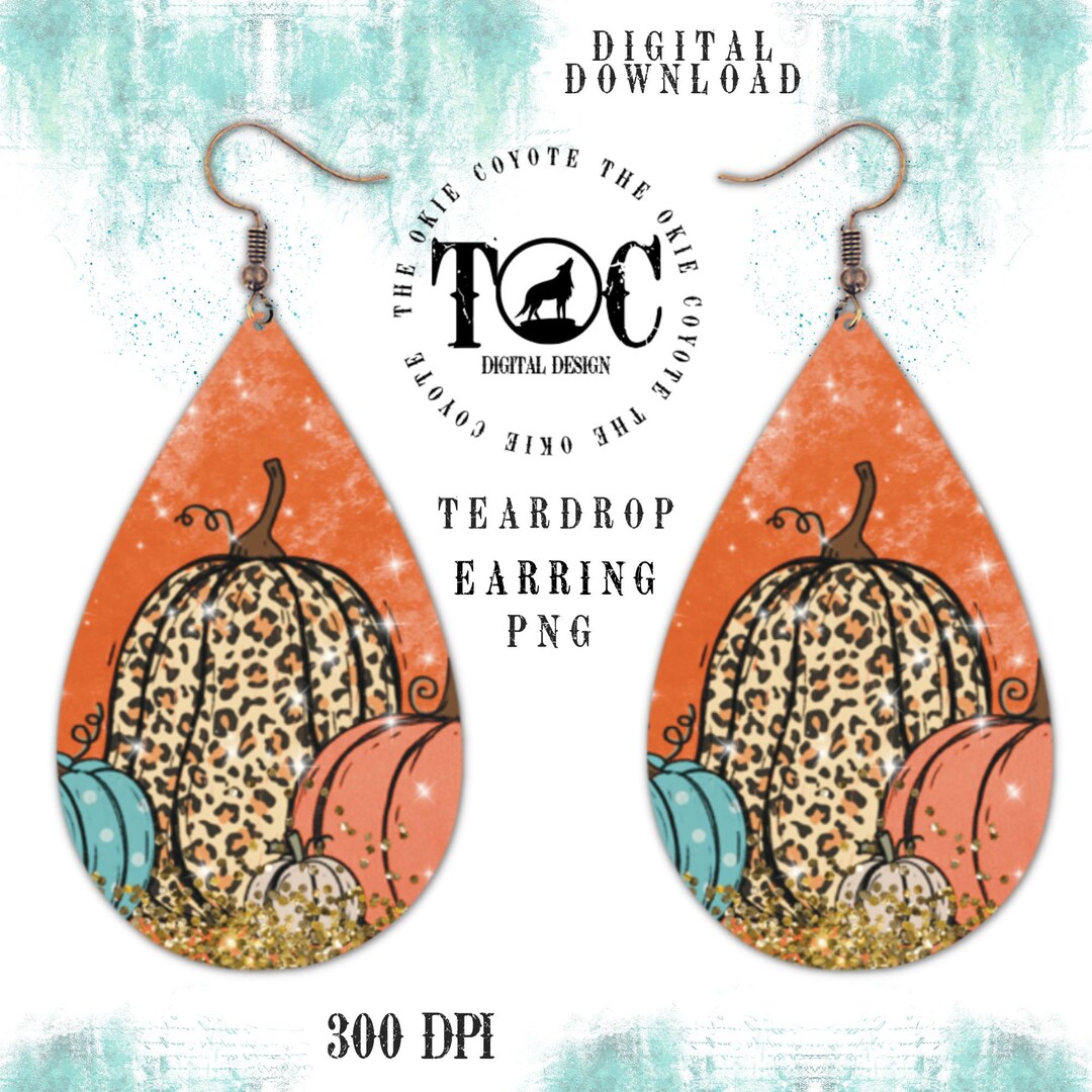 Teardrop Earring Template, PNG, Digital Download, Sublimation Design ...